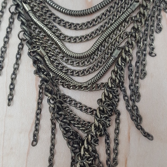 Jewelry | Antique Brass Chain Fringe Ynecklace | Poshmark